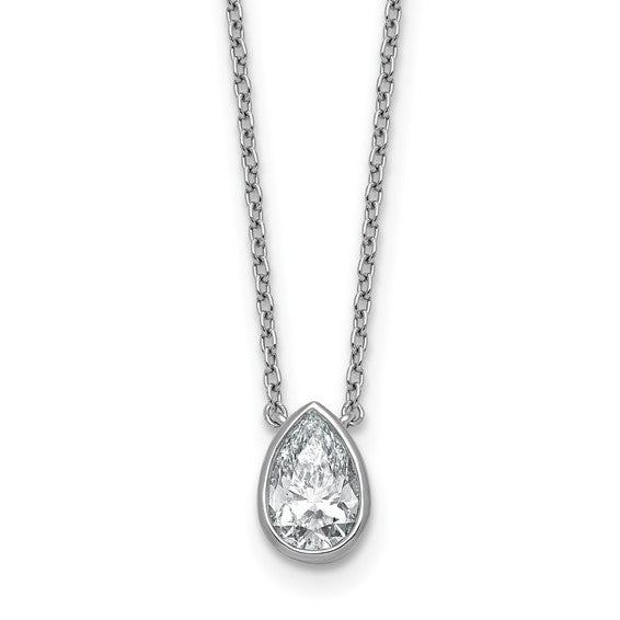 Lab-Grown Diamond Pear Shaped Bezel Necklace | Jacob Mercari